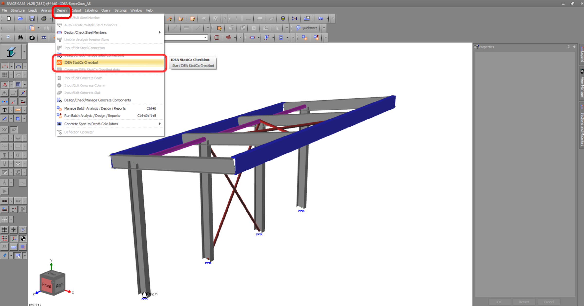 Space Gass BIM link for the structural design of a steel connection (EN) | IDEA StatiCa